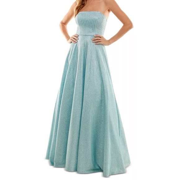 TLC | Dresses | Tlc Say Yes To The Prom Womens Blue Evening Dress Gown ...